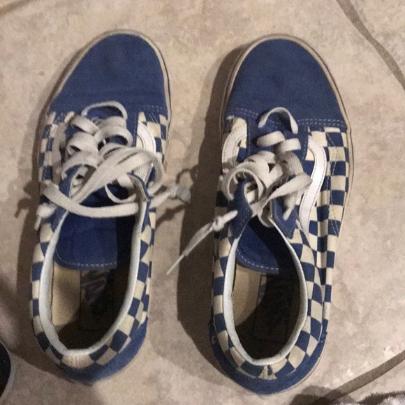 Vans | Shoes | Blue Checkered Vans | Poshmark